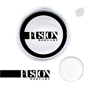 Fusion Body Art Pro Face Paint | Prime Paraffin White (30gm), Professional Quality Water Activated Face and Body Paint Supplies Single Makeup Cake Hypoallergenic, Non-Toxic, Safe, Vegan