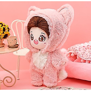 DONTNO 9 Inches Baby Doll Soft Plush Dolls Toy,Plush Pillow Stuffed Dolls Toy Birthday Gifts for Girls Kids(Pink)