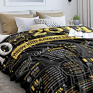 lpmisake 10 Year Anniversary Decorations Tin Gifts for 10th Anniversary Decorations 10 Year Anniversary Wedding Gifts for Couples Him Her Wife Husband Back in 2014 Custom Blanket