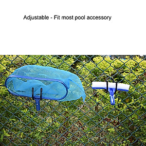 YYST Pool Tool Organizer And Holder Pool Cleaning Accessory Organizer and Holder Rack - Store Poles, Brushes, Nets, Vacuum Heads,Leaf Rakes, Skimmers, Vacuum Hoses and Other Cleaning Attachments (4)