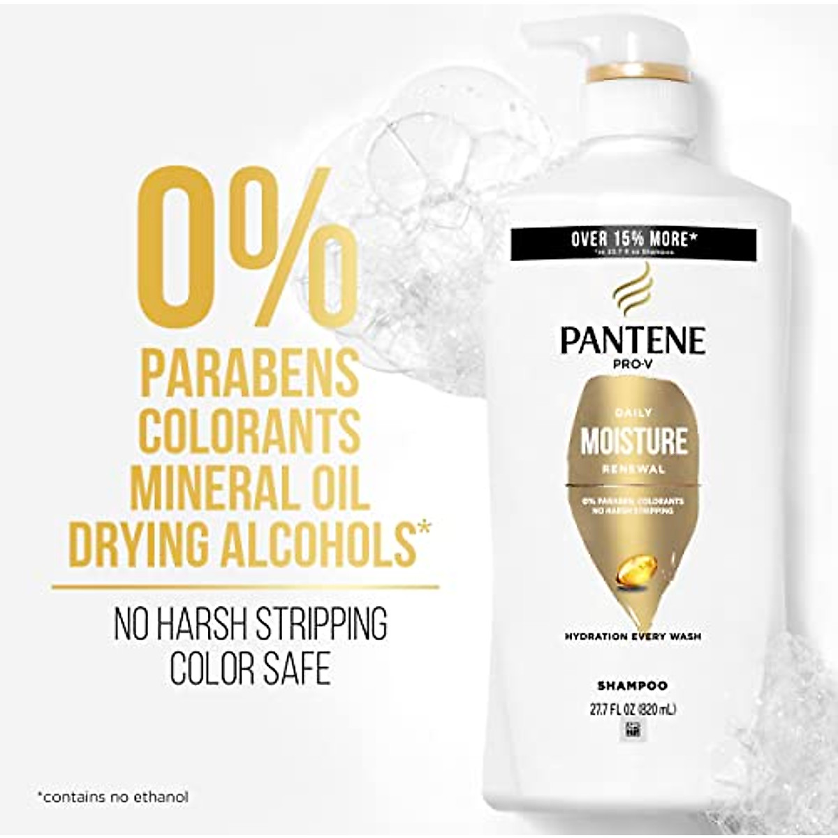 Pantene Shampoo, Conditioner and Hair Treatment Set, Daily Moisture Renewal for Dry Hair, Safe for Color-Treated Hair
