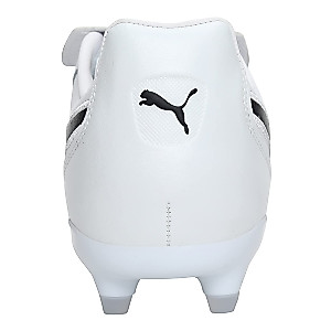 PUMA Men's KING TOP FIRM GROUND Soccer Cleat, Puma White-Puma Black-Puma White, 12