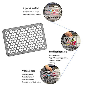 REVEX Baby Bottles Dishwasher Bag,11.8" x 7.9"Large Silicone Dishwasher Bag for Small Items, Suitable for Bottle Accessories and Pacifier. (Grey)