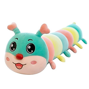 RONGXG Cute Caterpillar Plush Pillow Colorful Stuffed Animal Toy Girl Stuffed Hugging Pillow Gift Sweet Companion Doll Toy Gift for Birthdays 110CM