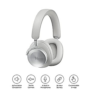 Bang & Olufsen Beoplay H95 Premium Comfortable Wireless Active Noise Cancelling (ANC) Over-Ear Headphones with Protective Carrying Case, Grey Mist