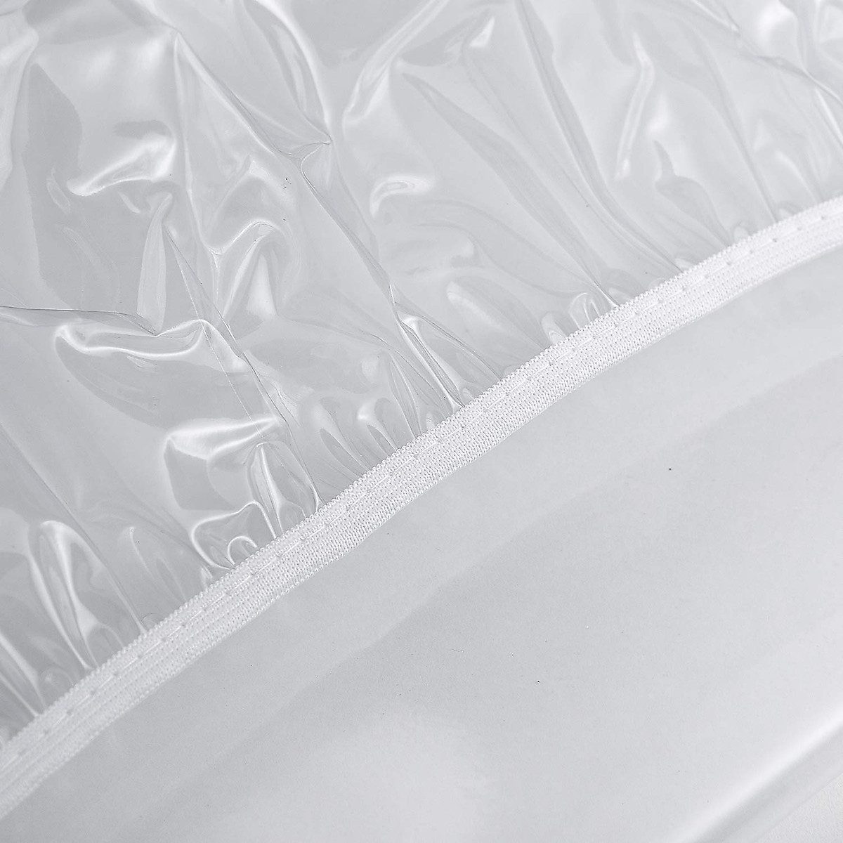 Pioggia Clear Vinyl Oval Fitted Tablecloth Waterproof Elasticized Table Cloth Plastic Table Cover Protector (Fits Oval Tables up to 48" W x 68" L)