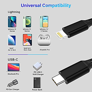 Bawanfa Coiled USB-C to Lightning Cable - MFi Certified Retractable USB C iPhone Cord - Short Charging Cable for Car Compatible with iPhone 13 12 11 Pro Max XR XS X (CarPlay Compatible)
