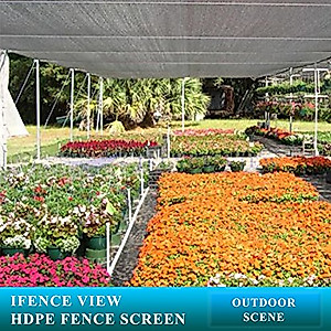 Ifenceview 6'x3' to 6'x50' Black Shade Cloth Fence Privacy Screen Fence Cover Mesh Net for Construction Site Yard Driveway Garden Pergolas Gazebos Canopy Awning 180 GSM UV Protection (6' x 4')