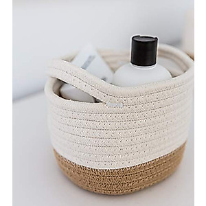 OrganiHaus Woven Storage Baskets for Shelves | Toy Storage Basket | Small Rope Basket for Storage | Woven Basket for Baby Clothes | Set of 3 Round Soft Baskets for Toys | Baby Changing Basket - Honey