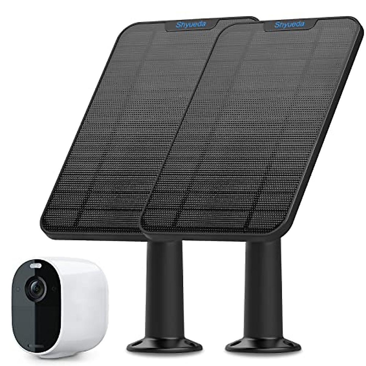4W Solar Panel Charging Compatible with Arlo Essential Spotlight/XL Spotlight, with 13.1ft Waterproof Charging Cable, IP65 Weatherproof,Includes Secure Wall Mount(2-Pack)(Micro USB Type)