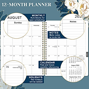 2024 Planner - Planner 2024, 2024 Weekly and Monthly Planner from Jan. 2024 - Dec. 2024, 8" x 10", Thick Paper, Spiral Bound, Flexible Cover