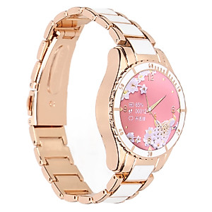 FastUU Z73 Women Smart Watch, 1.09 Inch Ladies Smartwatch Health Monitoring 200mAh Zinc Alloy Dual for Daily Wear