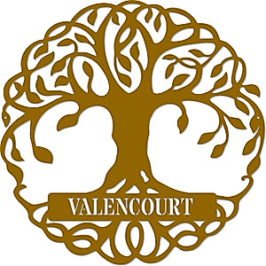 Tree of Life Personalized Metal Wall Sign | Custom Metal Name Sign | Personalized Last Name Sign | Door Hanger | Indoor Outdoor Metal Wall Decor Sign | Wedding Gift | Family Monogram Sign Made in USA