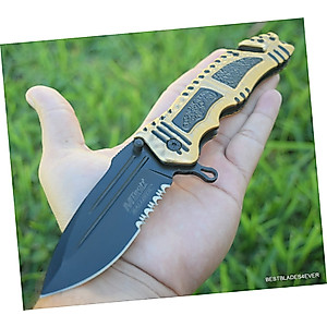 Mtech Tactical Rescue Stainless Steel Open Folding Pocket Knife With Clip Outdoor Survival Hunting Knife by Survival Steel