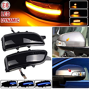 Hacreyatu For-Volvo C30 C70 S40 S60 V40 V50 V70 2008-2010 Dynamic Side Wing LED Turn Signal Blinker(Blue)