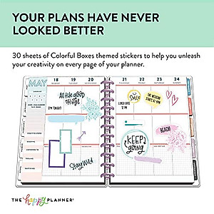 me & my BIG ideas Sticker Value Pack - The Happy Planner Scrapbooking Supplies - Colorful Boxes Theme - Multi-Color - Great for Projects, Scrapbooks & Albums - 30 Sheets, 924 Stickers Total
