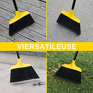 Outdoor Broom Heavy-Duty Indoor Brooms 54 Inches 3 Pack for Courtyard Garage Restaurant Lobby Patio Shop Home Kitchen Office Floor