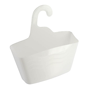 EVIDECO French Home Goods White Hanging Shower Caddy Organizer Plastic Basket