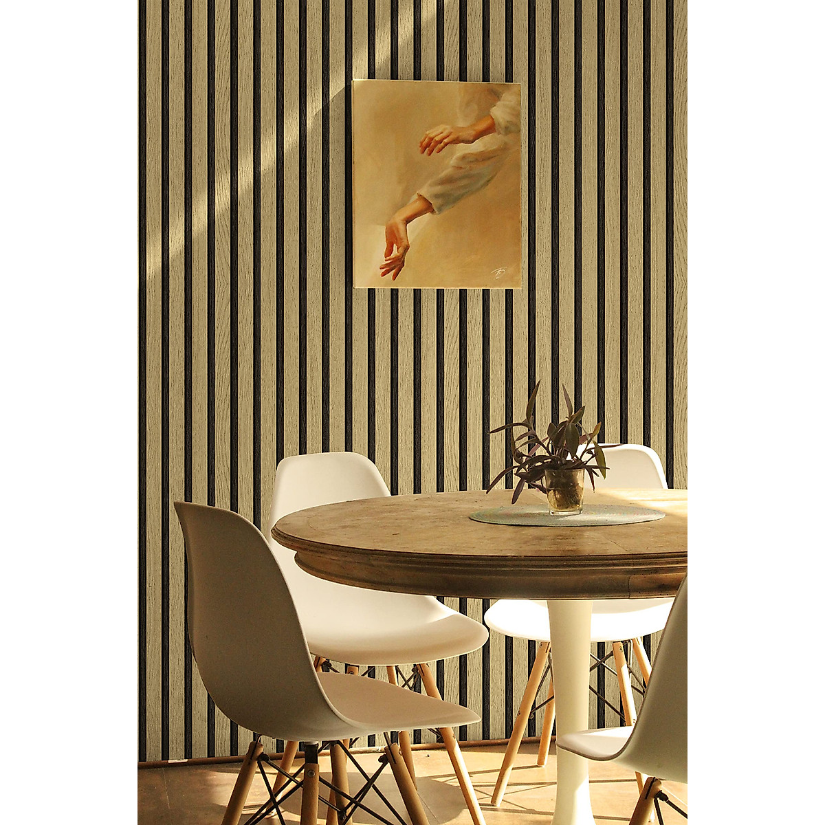 myforHD Wallpaper Peel and Stick Wood Grating Stripe Self-Adhesive Wallpaper Faux Wood Contact Paper Wood Slats Self Adhesive Wall Paper PVC Vinyl Film Removable Waterproof (Wood A, 17.3" x 393")