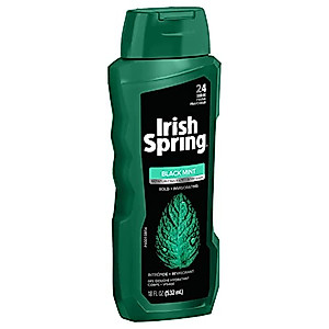 Irish Spring, Body Wash Black Mint, 18 Ounce