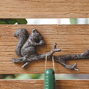 NIKKY HOME Cast Iron Rustic Coat Hook Hanger Vintage Squirrel Decorative Wall Hooks Practical Metal Storage Organizer Wall Mounted Hanging Hooks for Garden Tools Keys Indoor Outdoor Wall Decoration