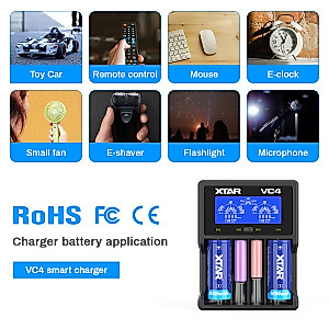 XTAR VC4 Charger for Lithium-ion and Ni-MH Batteries (Authentic USA Version)