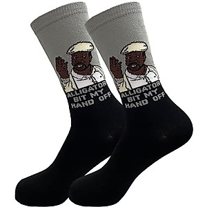 Balanced Co. Funny Golf Socks Golf Dress Socks Crazy Socks Casual Cotton Crew Socks (Alligator)