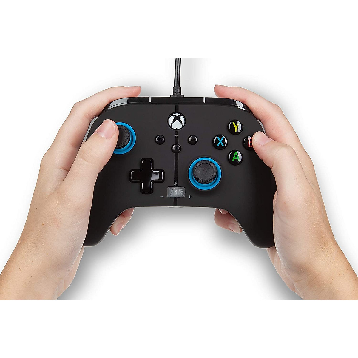 PowerA Enhanced Wired Controller for Xbox Series X|S - Blue Hint, gamepad, wired video game controller, gaming controller, Xbox Series X|S, Officially Licensed for Xbox