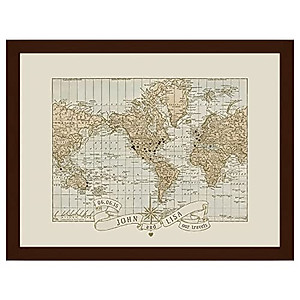 Personalized Wedding Anniversary Push Pin World Map
