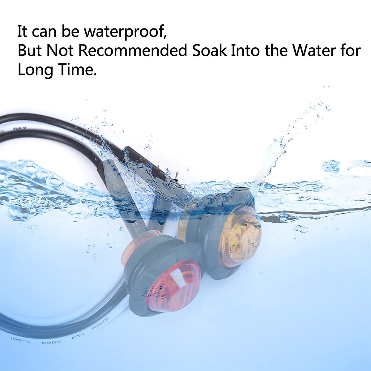 FXC 'Purishion 10x 3/4 in' Round LED Clearence Light Front Rear Side Marker Indicators Light for Truck Car Bus Trailer Van Caravan Boat, Taillight Brake Stop Lamp (12V, Red+Amber)