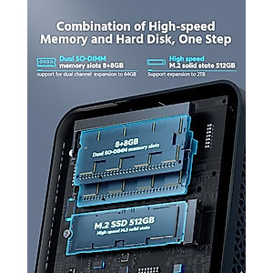 KAMRUI Mini PC Ryzen 7 5700U(8C/16T, up to 4.3GHz), Windows 11 Mini Computer 16GB DDR4 RAM 512GB M.2 2280 NVME SSD Mini PC Gaming, 4K Dual Display Mini Desktop Support WiFi6/BT5.2/Dual Channel