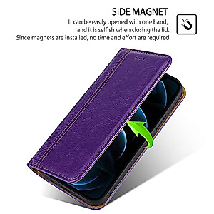 Fansipro Wallet Folio Case for Oppo Reno 2 F, Premium PU Leather Slim Fit Cover for Reno 2 F, 1 Card Slot, Unique Design, Purple