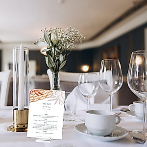 SHEHARUHI 8 PCS Acrylic Stands Clear Place Card Holders, Clear Place Acrylic Stands for Table Numbers Wedding Photos Office Menu Meeting Display (2 Size)