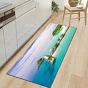 OPLJ Home Non-Slip Kitchen Carpet Entrance Door mat Bedroom Floor Decoration Corridor Balcony Living Room Carpet mat A5 50x160cm