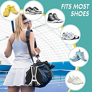Shoe Holster for Backpack, takyu 2 Pack Elastic Silicone Shoe Holster for Outdoor Climbing Trip, Hang Extra Shoes Cleats Boots on Your Bags (Black+White)
