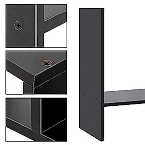Hossejoy Adjustable Desktop Bookshelf Office Organizer Desk Storage Organizer Display Shelf Rack, Counter Top Bookcase, Black
