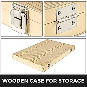 Mophorn Lathe Chisel 8 Piece Wood Lathe Chisel Cutting Carving HSS Steel Blades Wood Turning Tools Lathe Chisel Set Wooden Case for Storage for Wood Turning Hardwood One Free Chisel