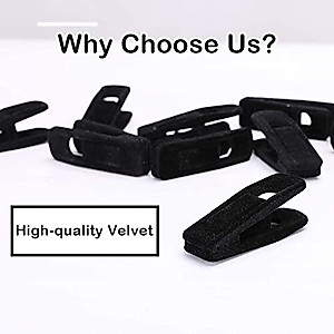 Trgowaul Velvet Hangers Clips, Pants Hangers Velvet Clips, Strong Finger Clips Perfect for Thin Velvet Hangers (40pc, Black)