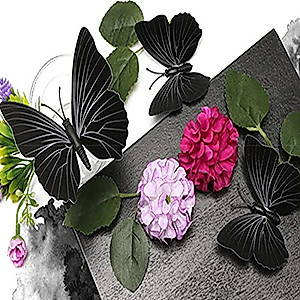 36 Pcs 3D Black Butterfly Wall Stickers Art Decor Crafts Butterfly Wall Decals Removable Magnets Set for Home Decorations Nursery Classroom Offices Bedroom Bathroom Living Room Decor