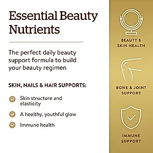 Solgar Skin, Nails & Hair, Advanced MSM Formula, 120 Tablets - Supports Collagen for Hair, Nail and Skin Health - Provides Zinc, Vitamin C & Copper - Non GMO, Vegan, Gluten & Dairy Free - 60 Servings