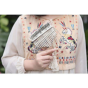 Ylliesy Kalimba 17 Keys Thumb Piano Portable Transparent Acrylic Material Musical Instrument Gifts for Kids Adult Beginners with Carry Bag Tuning Hammer