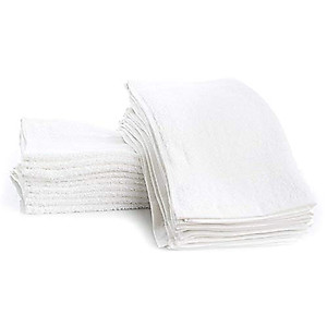 Simpli-Magic Cotton Washcloths White, 40 Pack, Size: 12”x12”