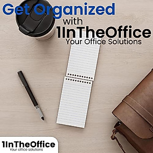 1InTheOffice Wirebound Spiral Memo Books, Memo Pads, 3" x 5", College Ruled, Small Notepad 3x5, Assorted, 75 Sheets/Pad, 5 Pads/Pack (5)