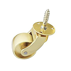 Caster Furniture，Rubbered Trolley Wheels， 4 Pcs Solid Brass Universal Castors 360°Swivel Furniture Casters Wheels for Furniture,Flower Stands,Small Bed,Chair,Cabinet,Antique Vintage,Screw Style Fittin