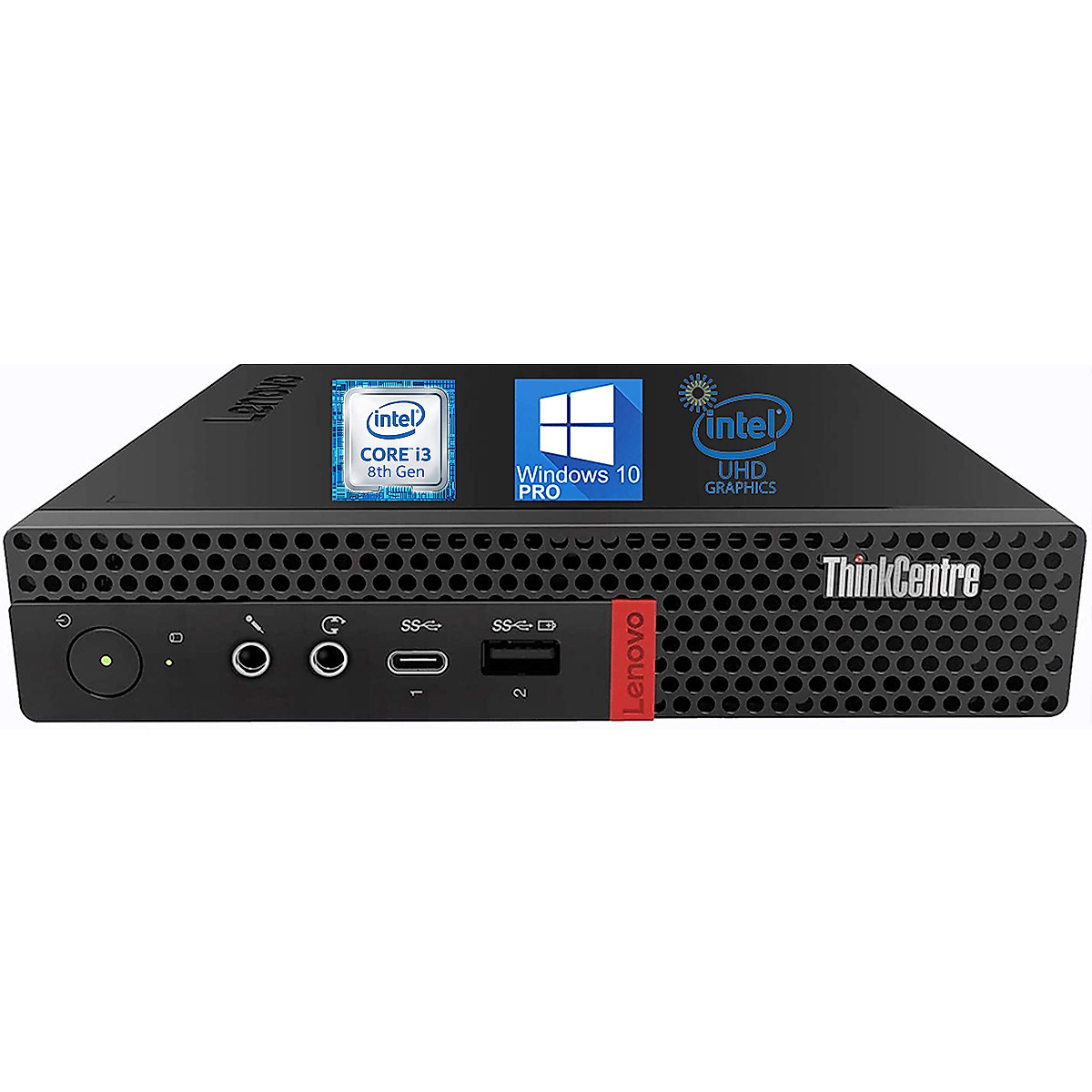 Lenovo ThinkCentre M720q Tiny Desktop Computer, Intel i3-8100, 8GB RAM, 256GB NVMe, 4K Monitor Support DisplayPort, HDMI, AC Wi-Fi, Bluetooth - Windows 10 Pro (Renewed)