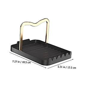 Zerodeko Spoon Stand for Kitchen Ladell Spoons lid and Spoon Rest Pan Cover Stand Pot lid Rack Stove Coffee Spoon Rest Pan Cover Rest Pot lid Storage Space Aluminum Chopstick Rest Household