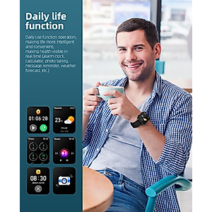 SOUYIE Smart Watch, Infrared True Blood Oxygen Monitor, 1.91" HD Smartwatch for Men with Heart Rate, Blood Pressure, Sleep Monitor, IP68 Waterproof Fitness Tracker Compatible with Android iOS iPhone