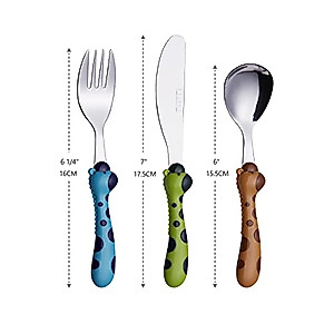 ANNOVA Children's Flatware 6 Pieces Kids Silverware - Stainless Steel Cutlery - 3 x Safe Forks, 3 x Dinner Spoons - Safe Toddler Utensils Without Knives for Lunch Box BPA Free - 2021 New Packaging