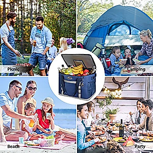 Maelstrom Collapsible Soft Sided Cooler - 75 Cans Extra Large Lunch Cooler Bag Insulated Leakproof Camping Cooler, Portable for Grocery Shopping, Camping, Tailgating and Road Trips，Blue