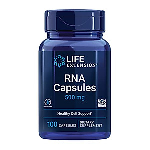 Life Extension RNA Capsules 500 mg - Ribonucleic Acid Supplement for Immune Support, Healthy Cell and Inflammatory Response – Gluten-Free, Non-GMO – 100 Capsules